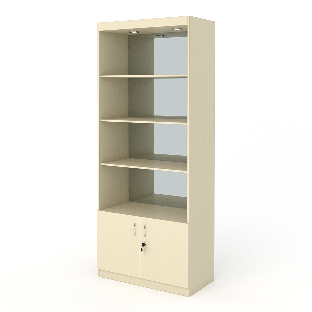 Стеллаж "афродита" №1-3 (задняя стенка - зеркало), Крем Вайс. Производитель товара - компания Westcom.