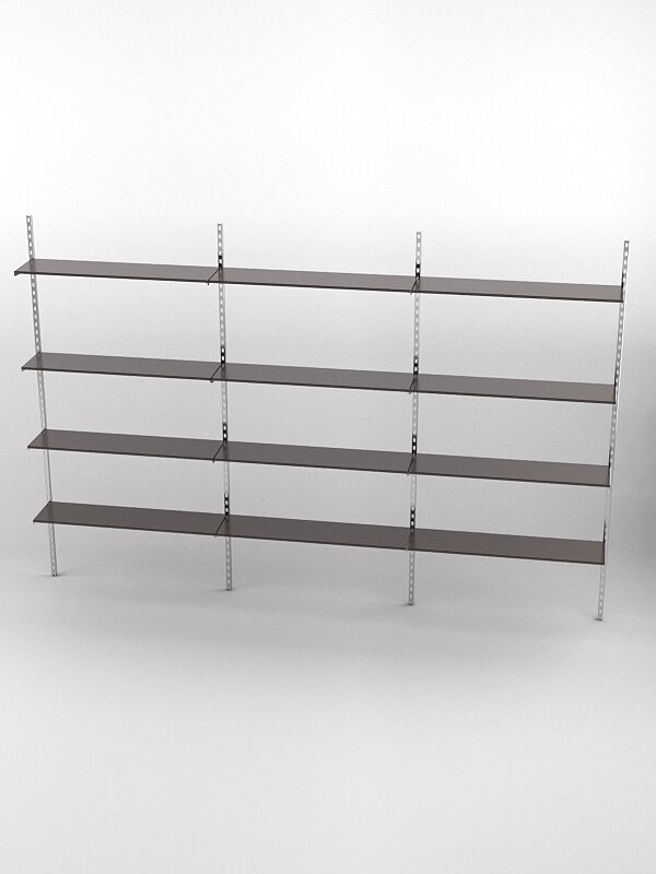 Настенная торговая система "Global" №16 с полками (3600мм), Дуб Венге