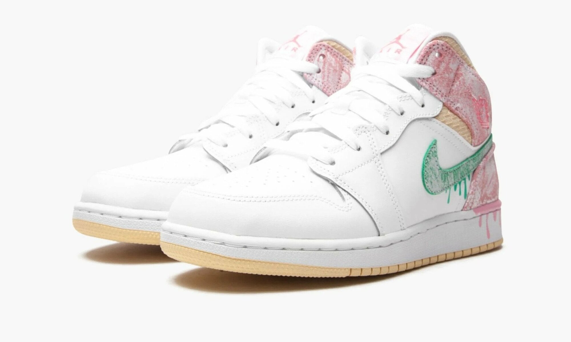 Кроссовки Air Jordan 1 Mid GS "Paint Drip"