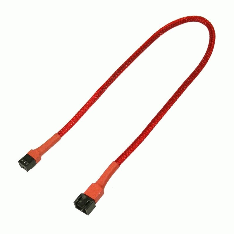 Удлинитель Nanoxia 3-pin, 30см красный NX3PV30R, 3-контактный для вентилятора