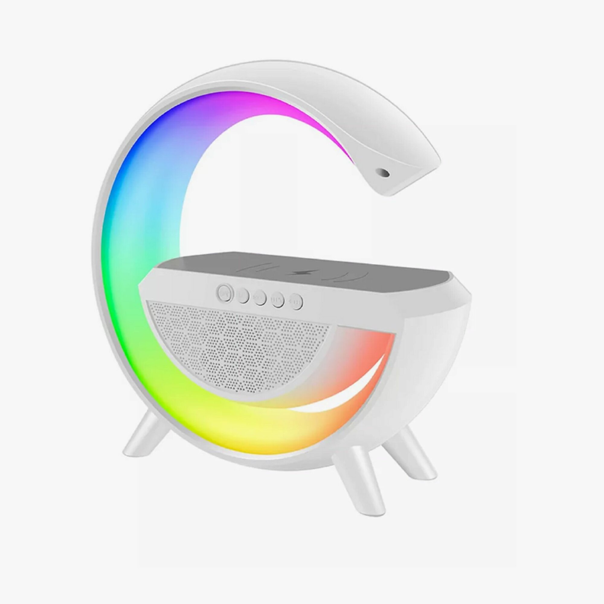 Стильный RGB Ночник с беспроводной зарядкой и Bluetooth колонкой