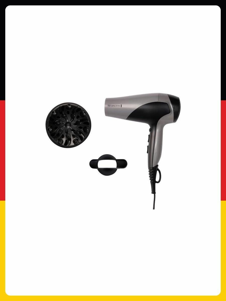Фен Remington D3190 Ionic Dry, 2200 Вт, ионизация, черный, фиолетовый