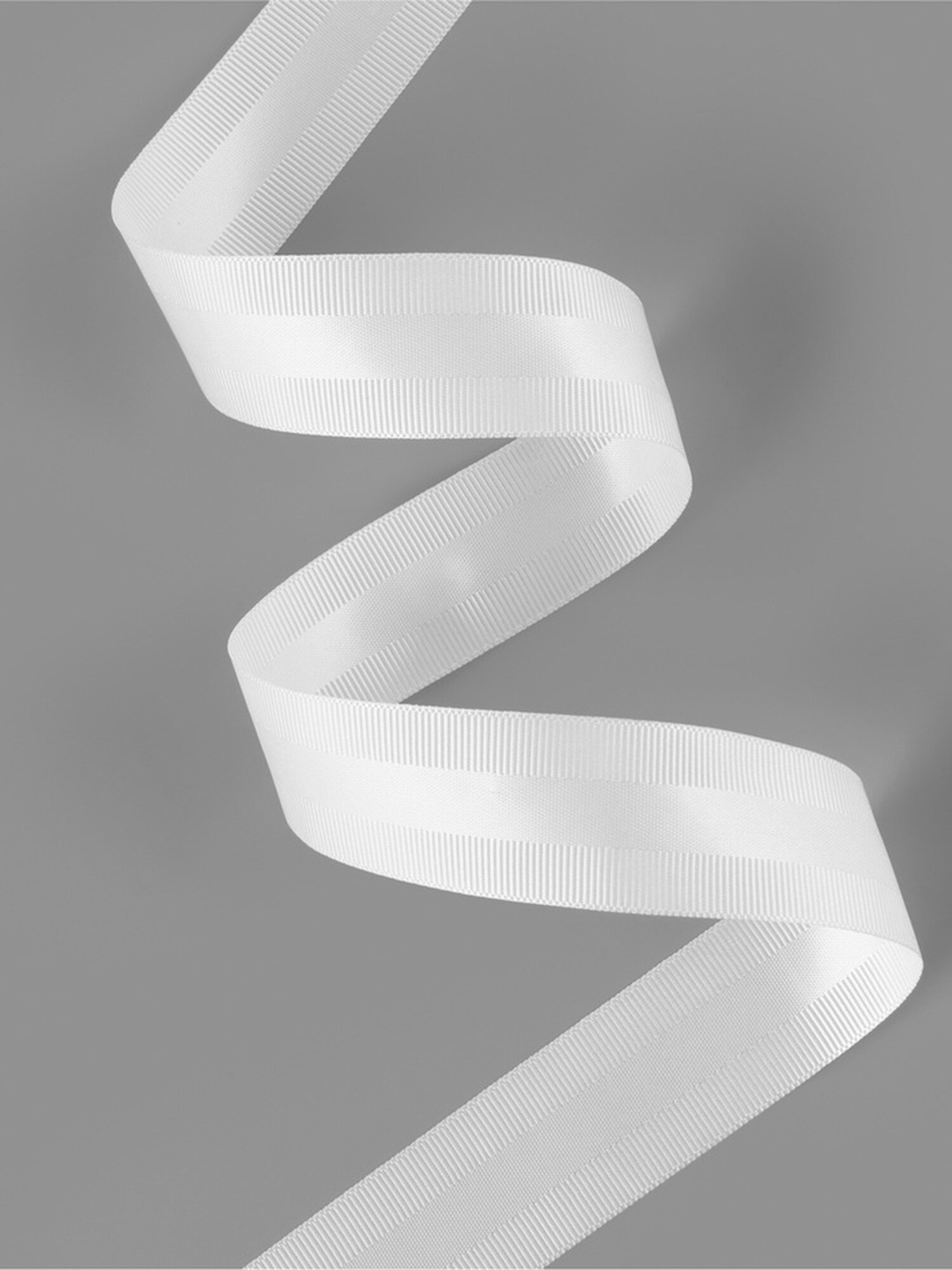 Лента декоративная, репсовая/атласная, 25 мм, 18 ± 1 м, цвет белый №001