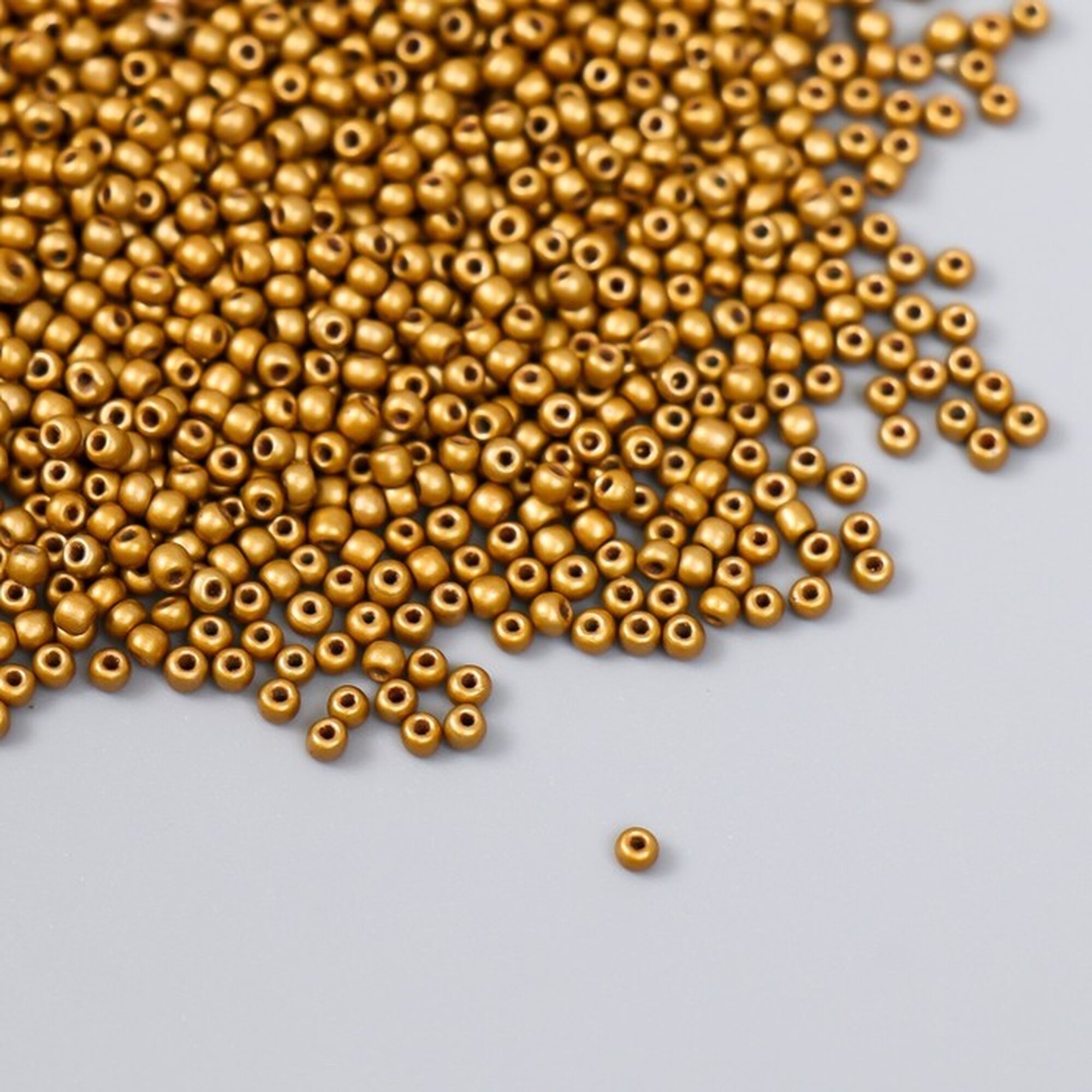Бисер стекло 12/0 "Золотой" 15 гр микс