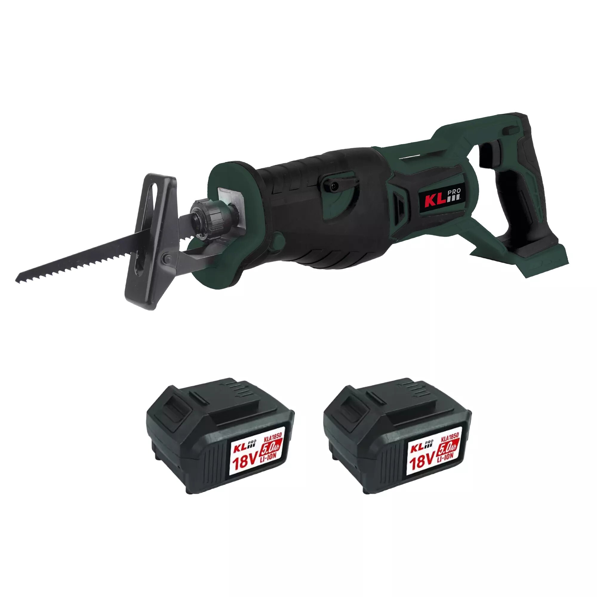 Профессиональная пила сабельная бесщеточная KLPRO KLTKT18B-50 (18В, Li-ion-2шт, 5.0Ач, полотно дерево/металл, З/У-4A, сумка)