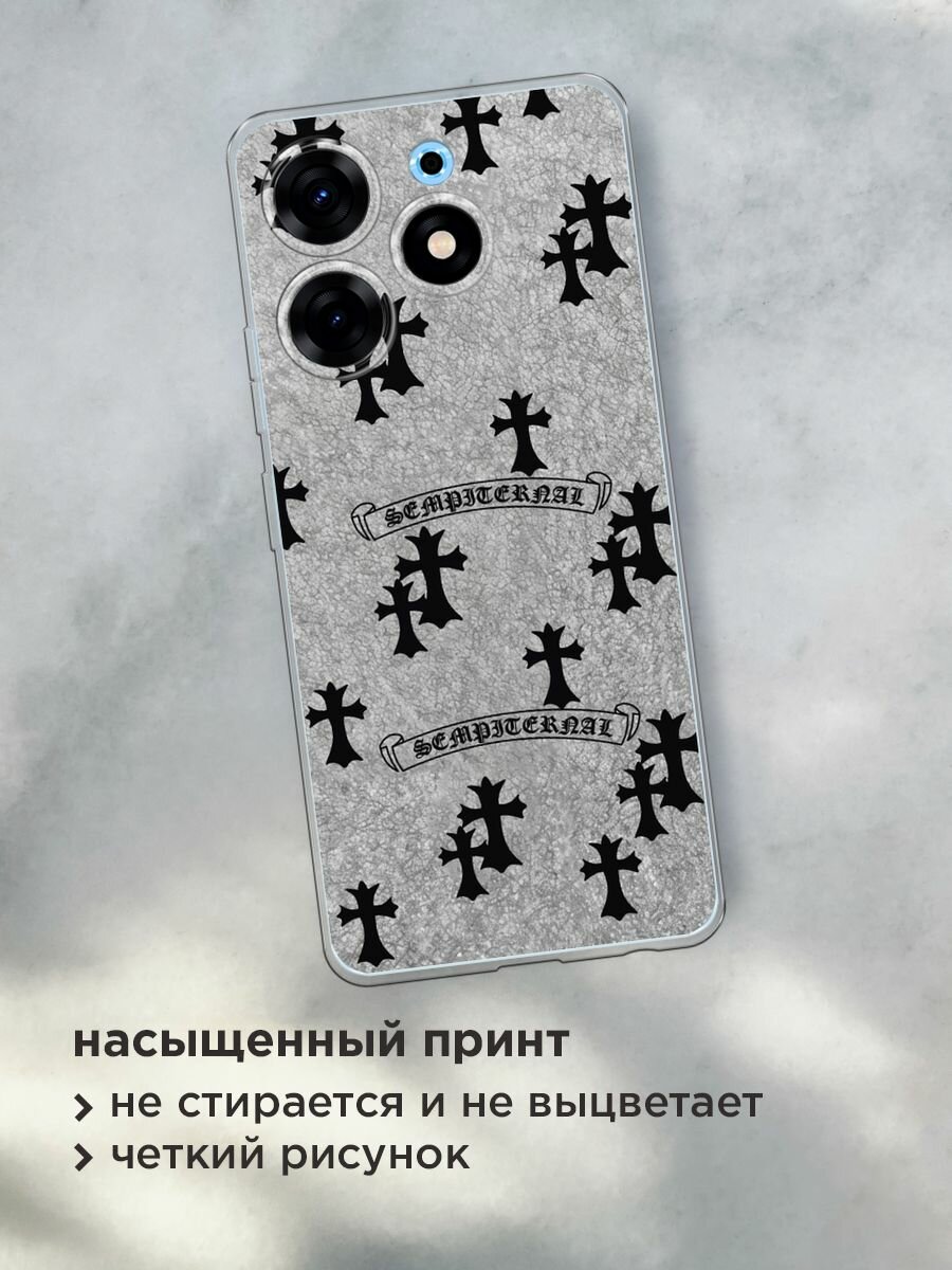 Чехол на Tecno Spark 10 Pro / Текно Спарк 10 Про с принтом "Кресты паттерн 3" — фото 1