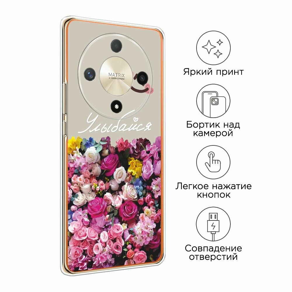 Силиконовый чехол на Honor X9b / Хонор X9B с принтом "Букет счастья" — фото 1