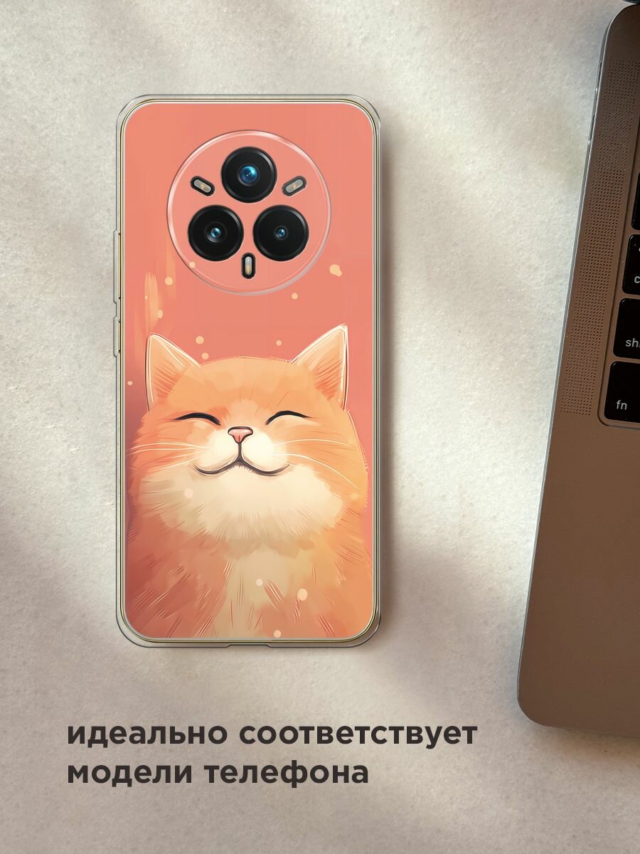 Чехол на Realme 14 Pro+ / Реалми 14 Про+ с принтом "Довольный рыжий котик" — фото 1