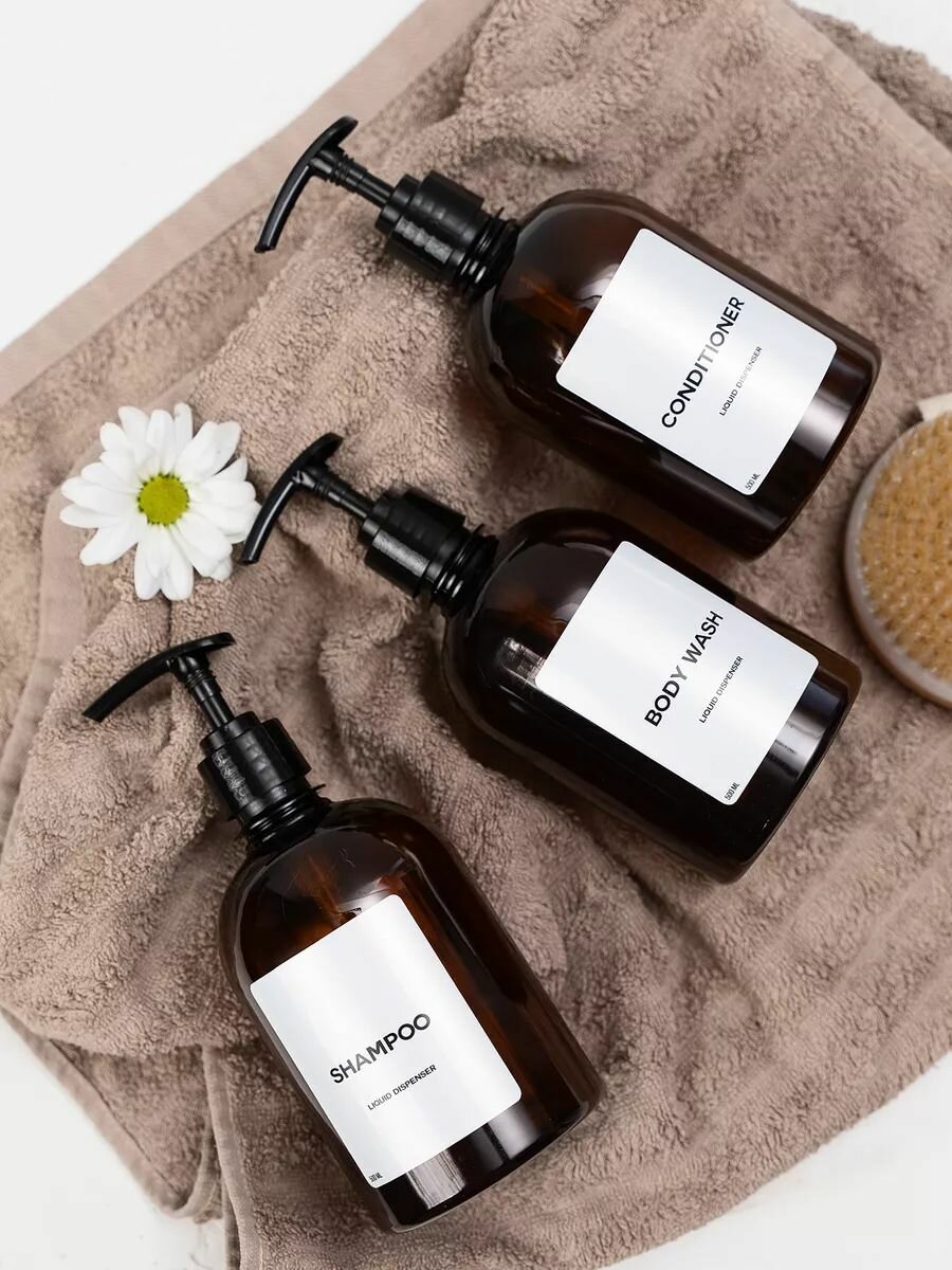 Набор дозаторов и баночек для ванной 500 мл 3 шт.