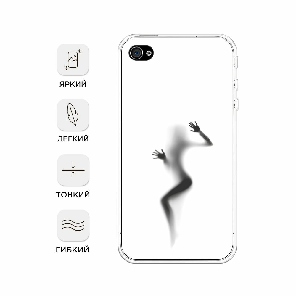 Чехол на Apple iPhone 4/4S / Айфон 4/4S с принтом "Девушка в душе" — фото 1