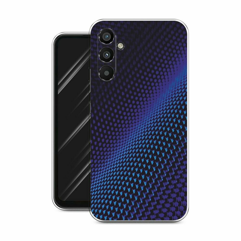 Чехол на Samsung Galaxy A34 / Самсунг A34 с принтом "Синий карбон" — фото 1