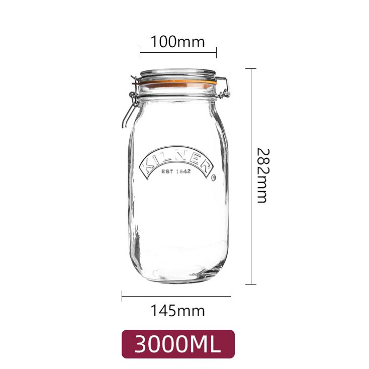 Kilner Герметичный резервуар, стеклянный резервуар для хранения, 3000 мл, 1 шт