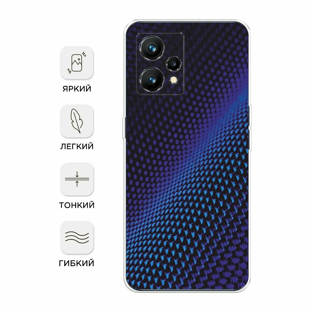 Чехол на Realme 9 4G/9 Pro Plus / Реалми 9 4G/9 Pro Plus с принтом "Синий карбон" — фото 1