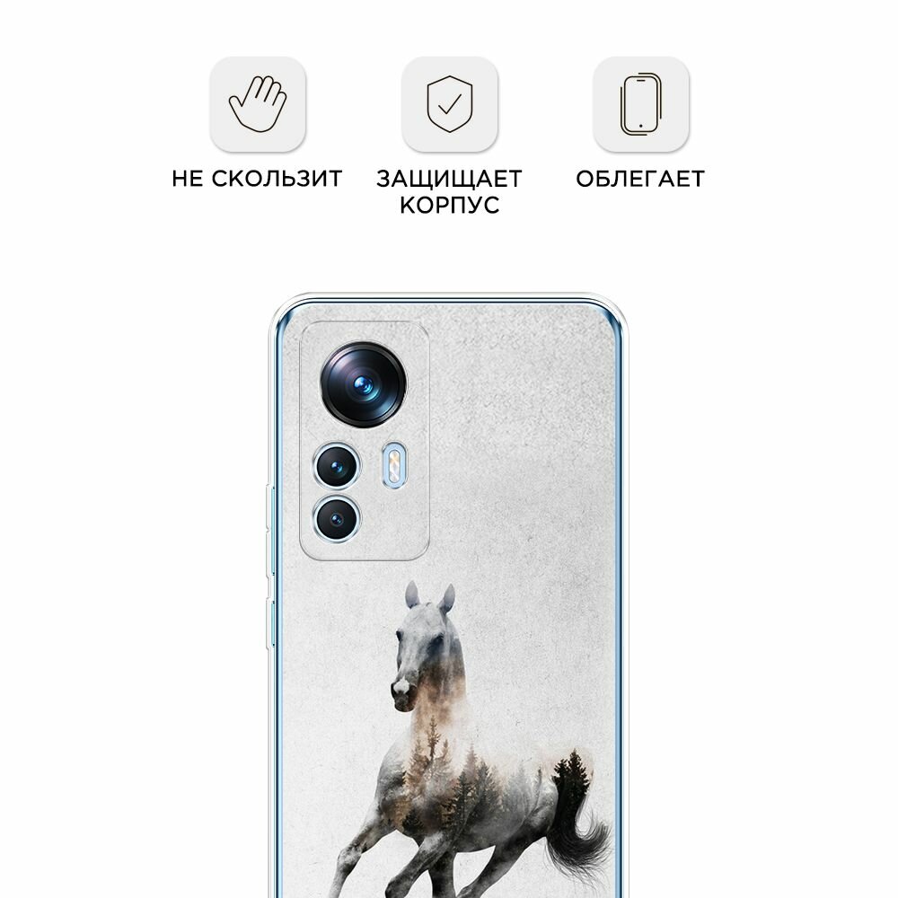 Чехол на Xiaomi 12T/12T Pro / Сяоми 12T/12T Про с принтом "Лошадь лес" — фото 1