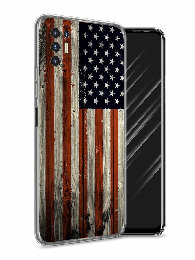 Силиконовый чехол на Tecno Pova 2 / Текно Пова 2 с принтом "США"