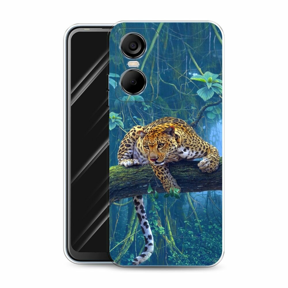 Чехол на Tecno Pop 6 pro / Техно Поп 6 Про с принтом "Леопард охотник" — фото 1