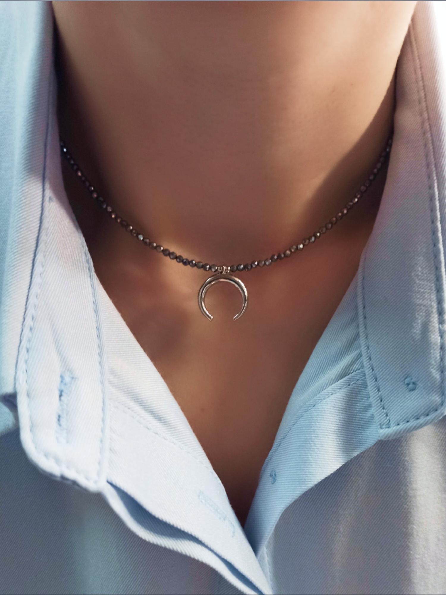 Чокер MESCHERYAKOVA bags & jewerly, длина 35 см, серебряный — фото 1