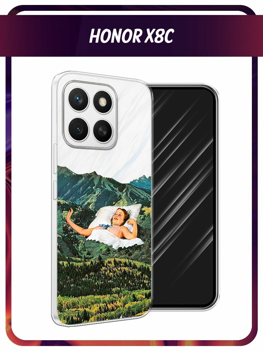 Чехол на Honor X8c / Хонор X8c с принтом Good morning, my darling, прозрачный
