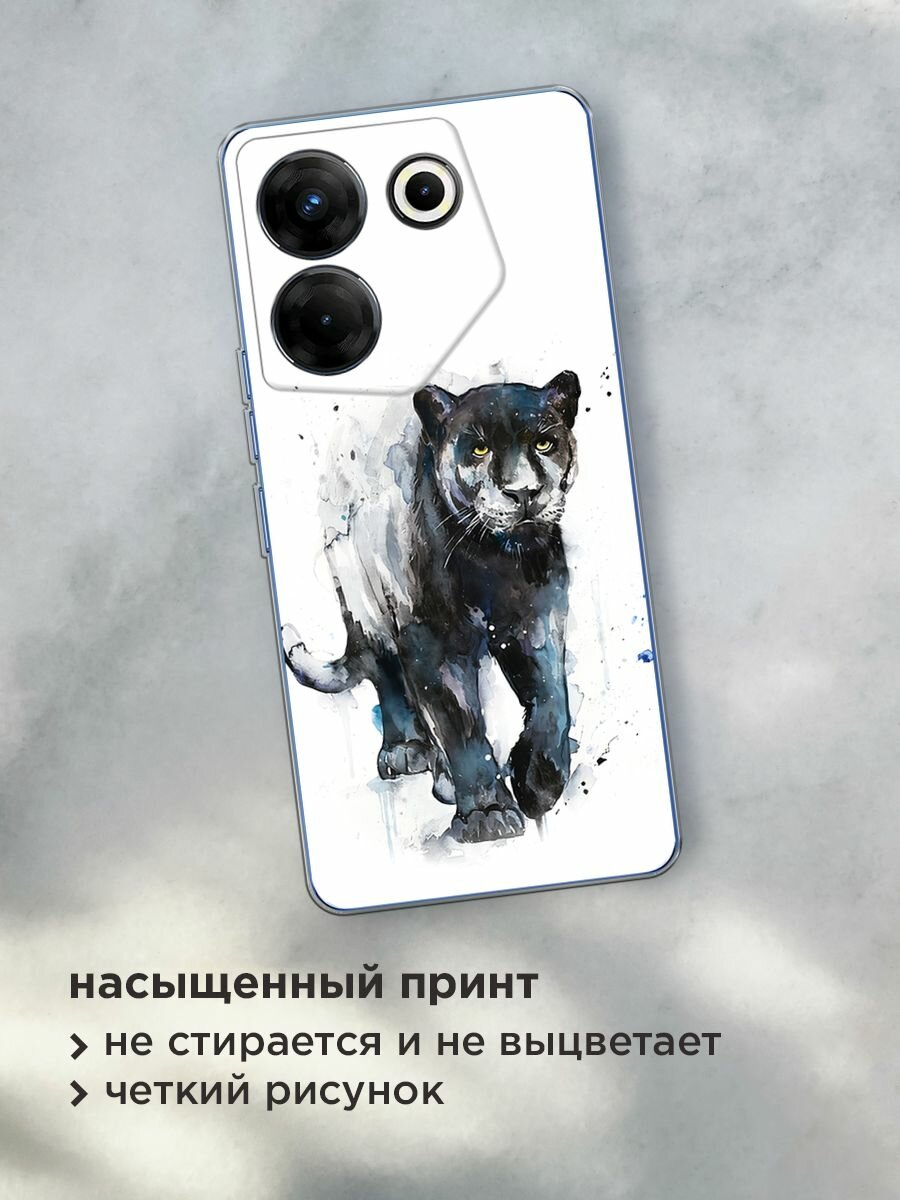 Чехол на Tecno Camon 20 Pro 5G / Текно Камон 20 Про 5G с принтом "Пантера арт 3" — фото 1