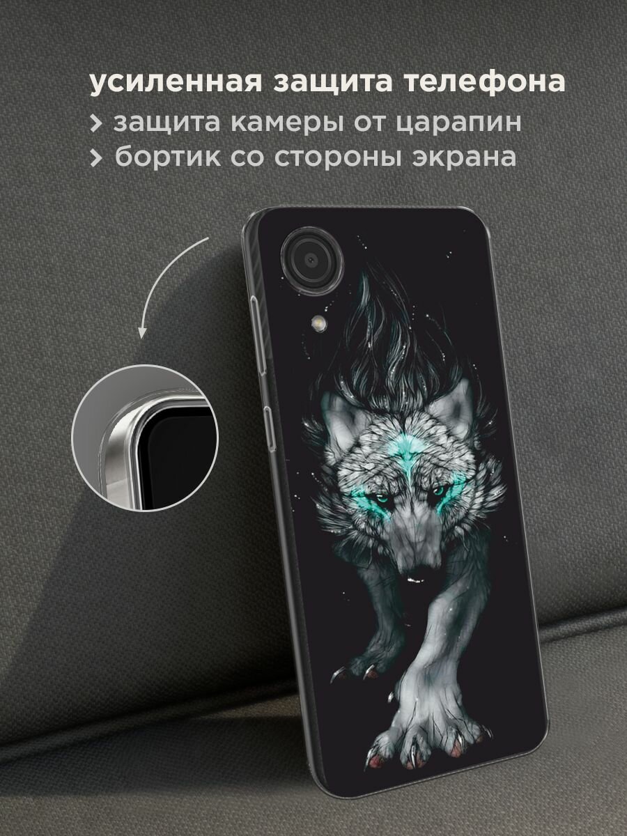 Чехол на Samsung Galaxy A03 Core / Самсунг Галакси А03 Core с принтом "Крадущийся волк" — фото 1