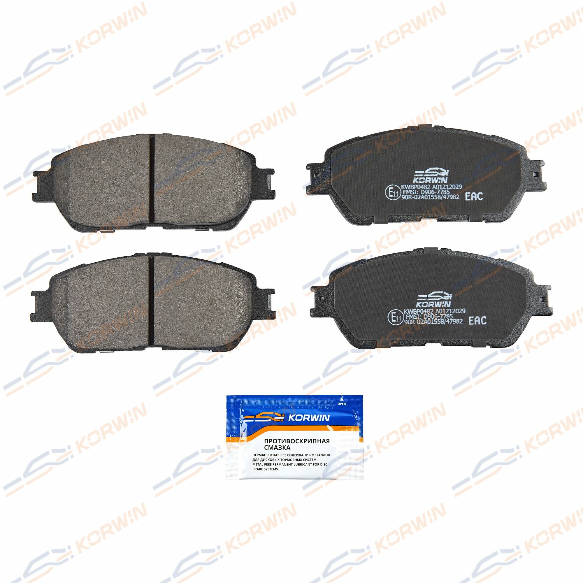 Колодки тормозные перед. Toyota Camry (V30) 01-06/Alphard (H1_) 03-/Estima 00-