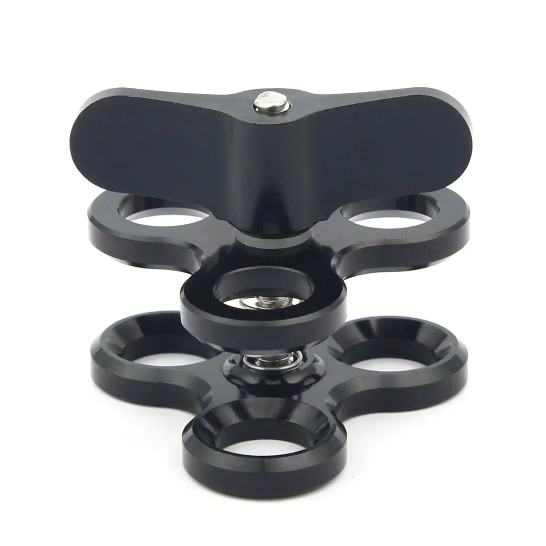 Triple Butterfly Clip 1" Ball Head Mount for GoPro 13 Insta360 X4 черный цвет, Черный