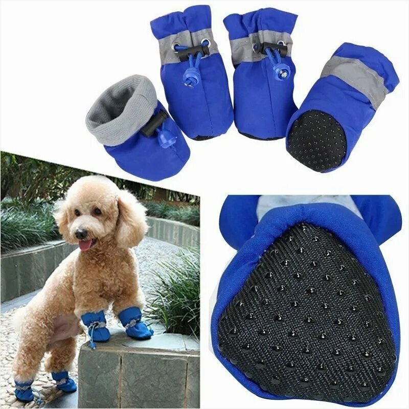 Обувь для собак, для кошек, сапоги для животных, синего цвета, размер 3, ботинки для собак
