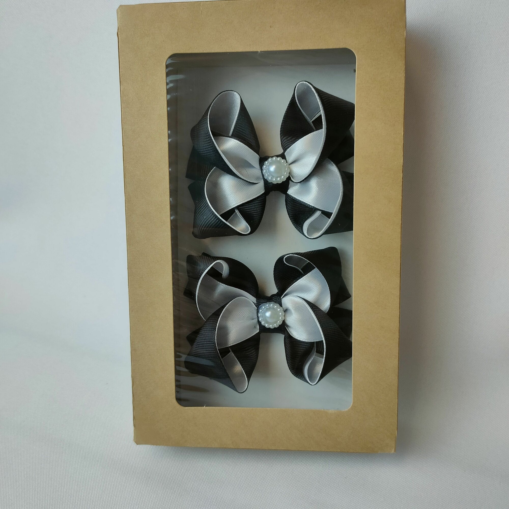 Бантики для девочек в школу и детский сад, на резинке, набор из 2 бантов 8 см