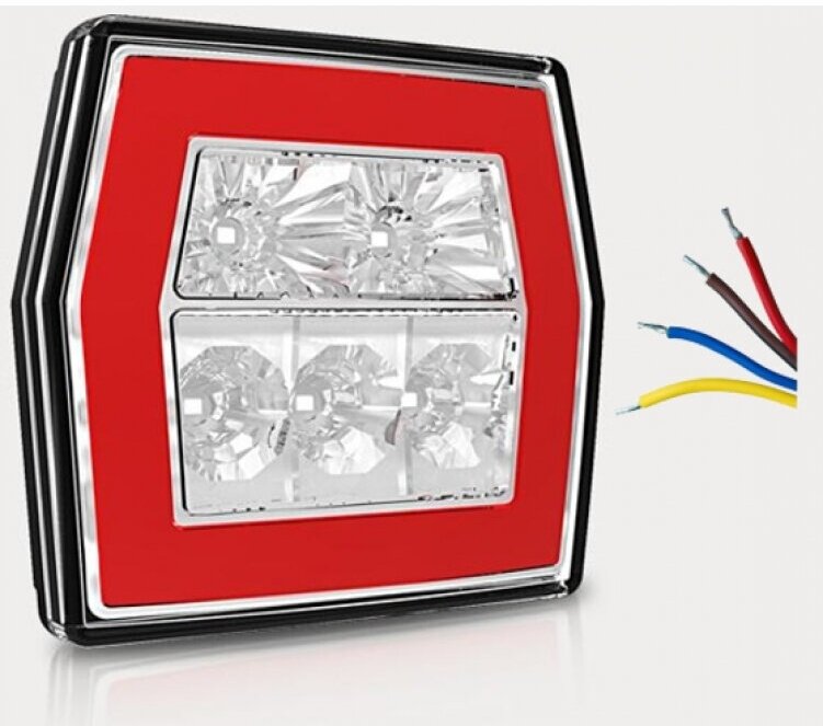 FRISTOM FT-120 LED фонарь задний led 12-36 в, 3-функциональный, cтекло прозрачное c проводом 1,0м