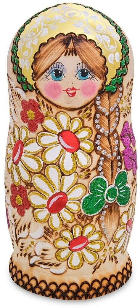 Матрешка 5м "Грушенька" A2175011 Народные промыслы, дерево липа, акриловая краска, жженка