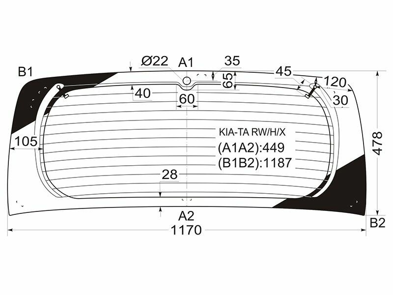 Стекло заднее (Цвет зеленый/ Обогрев) Kia Morning 11-15 / Picanto 11-17 XYG арт. KIATARWHX