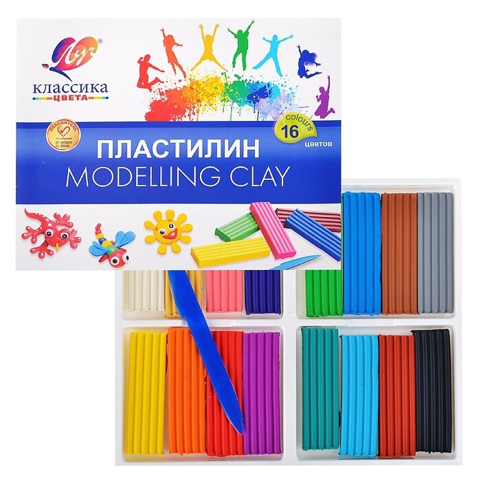 Пластилин Луч 16 цветов, "Классика" в коррексе (20С-1329)