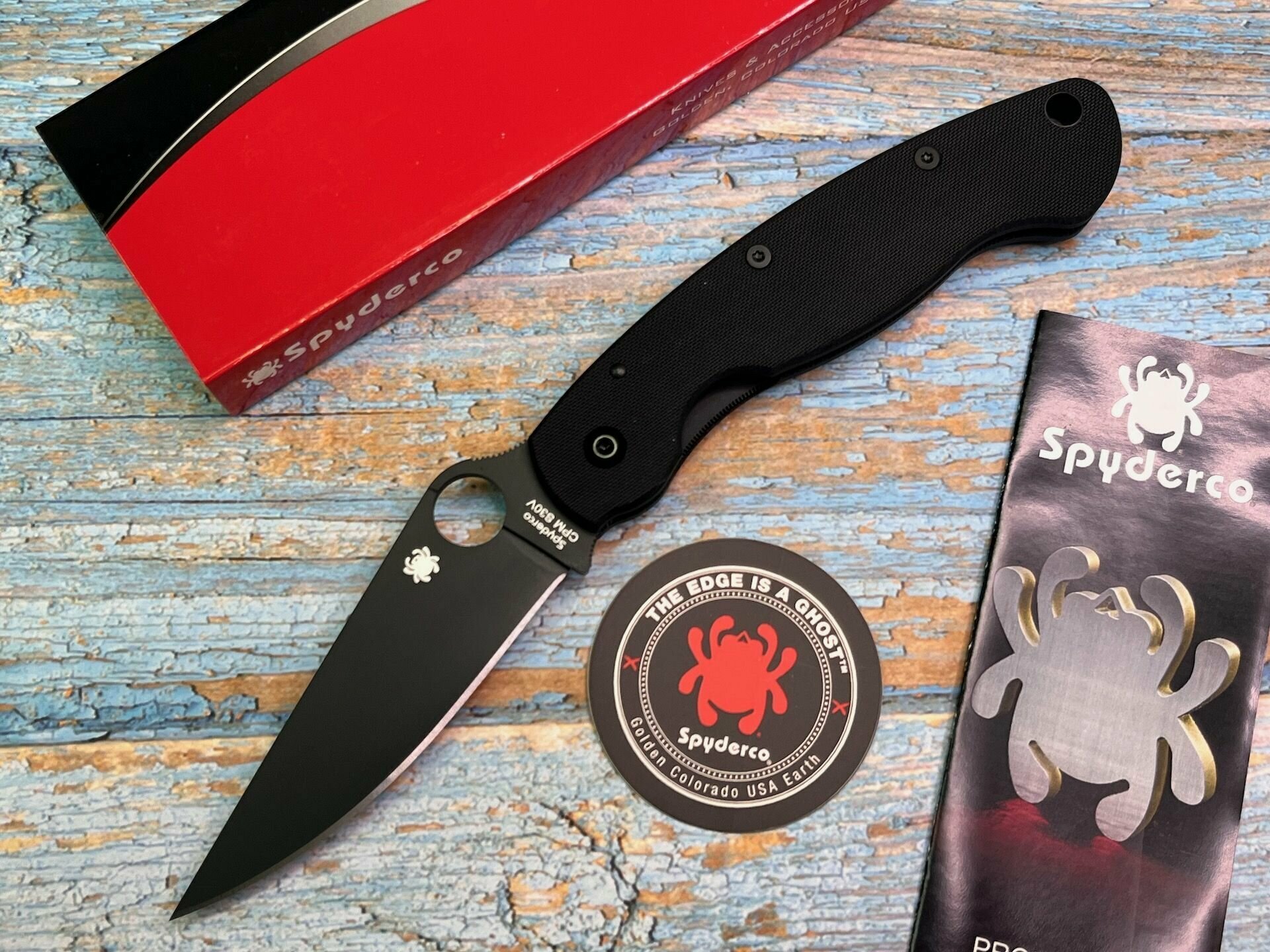 Нож складной Spyderco C36GPBK Military, Black Blade, Black G10 Handles