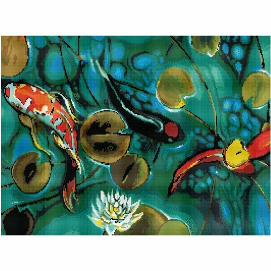 Алмазная мозаика Три Совы Японские карпы, 50*70см