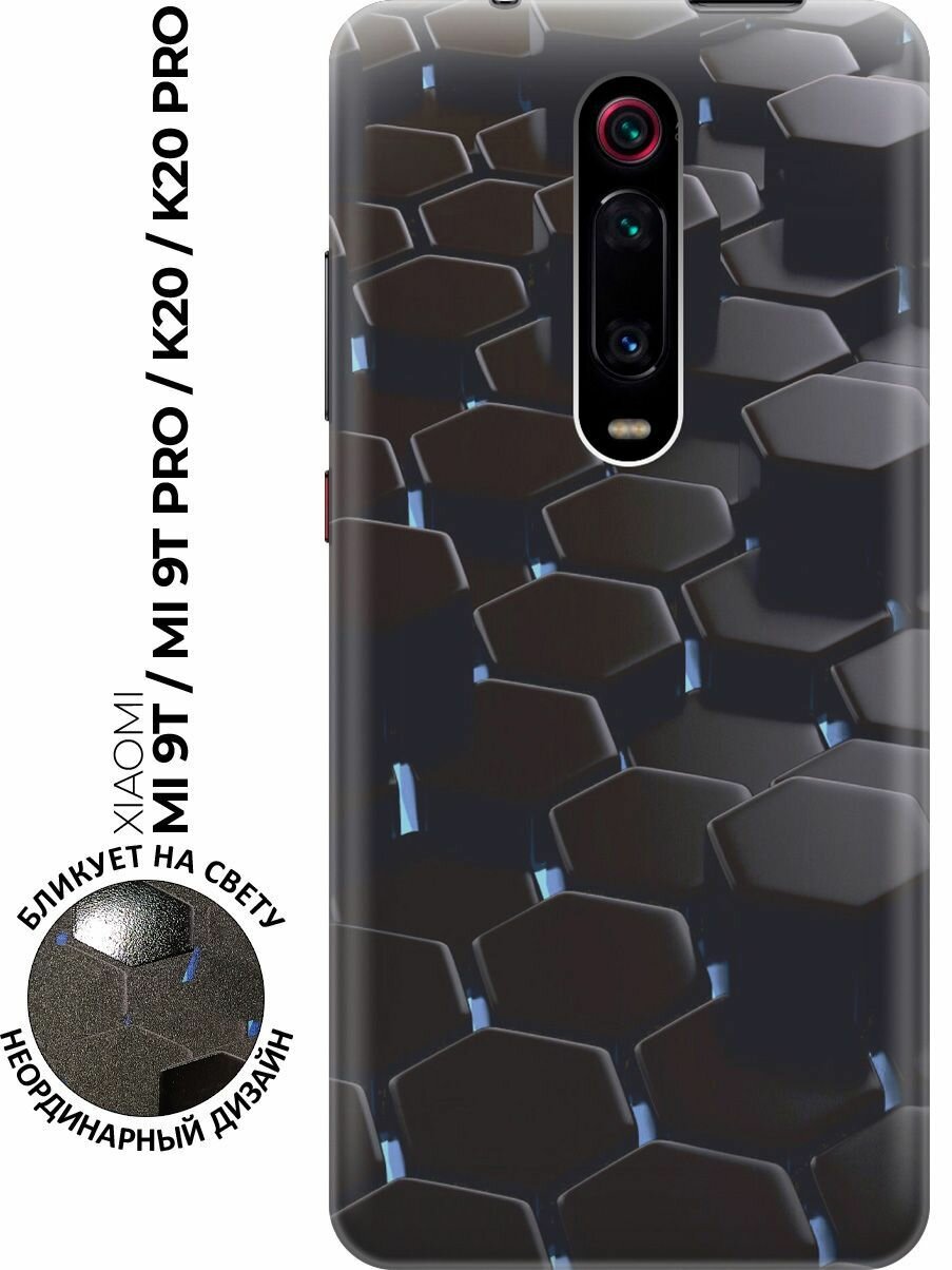 Силиконовый чехол Черные ромбы на Xiaomi Mi 9T / Mi 9T Pro / K20 / K20 Pro / Сяоми Ми 9Т / Ми 9Т Про с эффектом блика