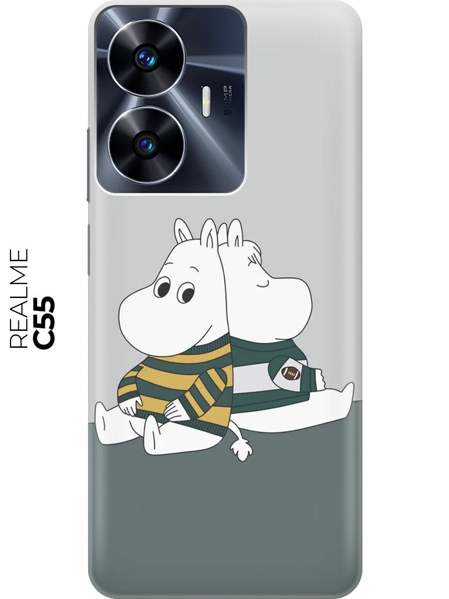 Силиконовый чехол Муми-тролли на Realme C55 / Рилми С55