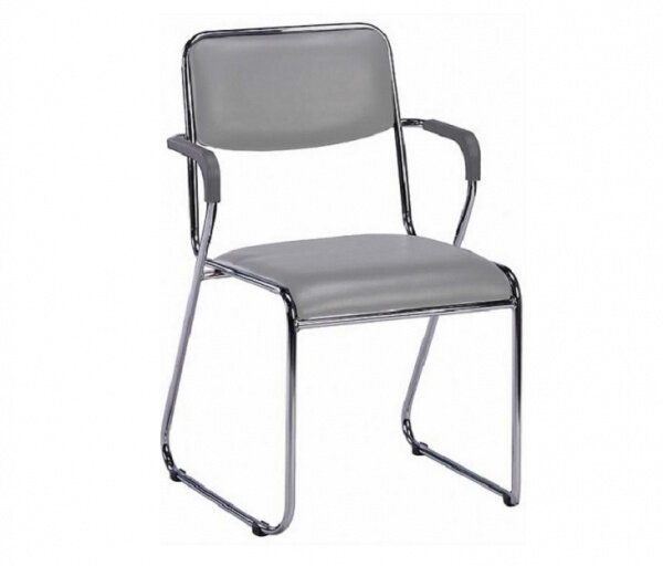 Стул офисный Everprof Fix Plus Chrome Экокожа Серый