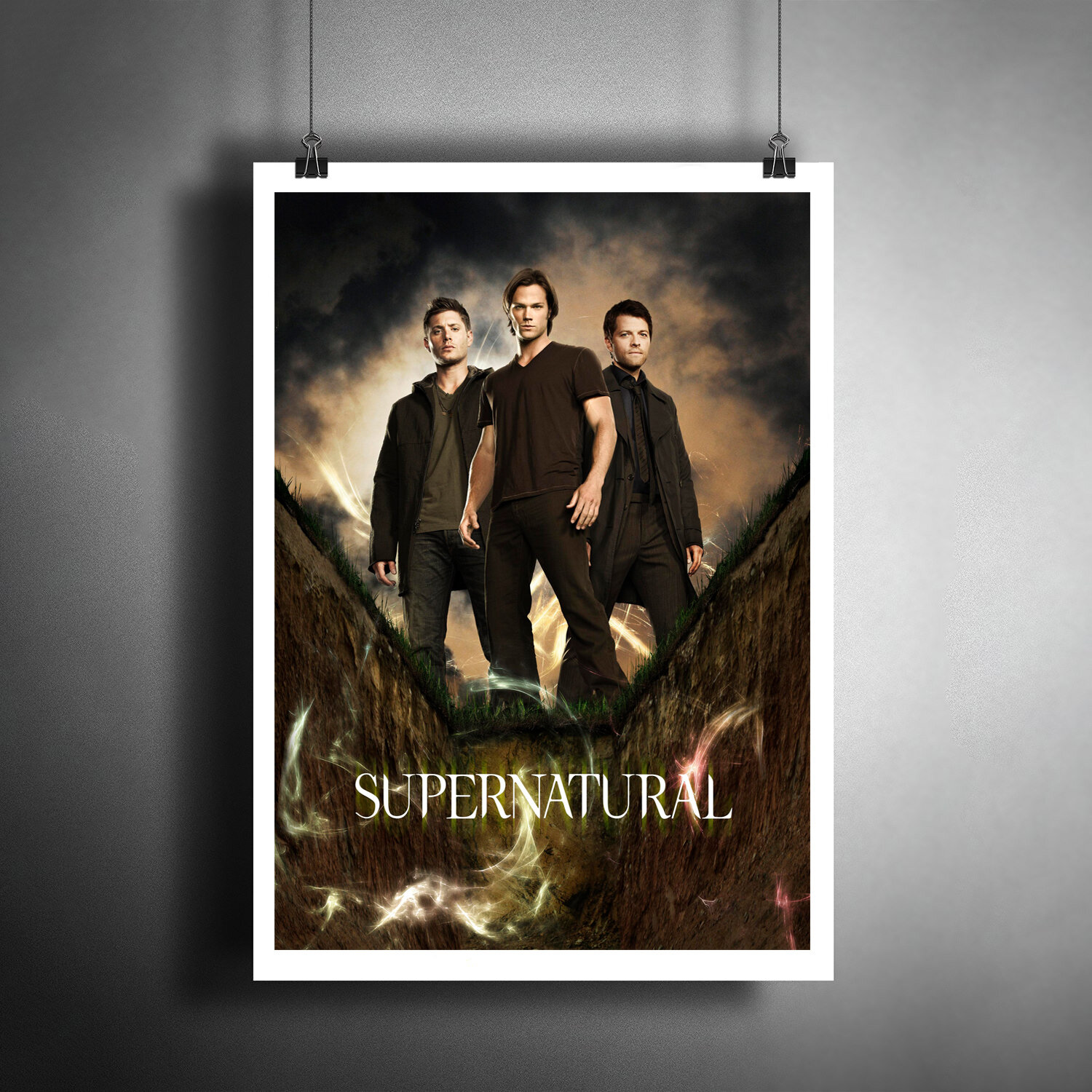 Постер плакат для интерьера "Сериал: Сверхъестественное. Supernatural. Джаред Падалеки, Дженсен Эклс"/ Декор дома, офиса, комнаты A3 (297 x 420 мм)