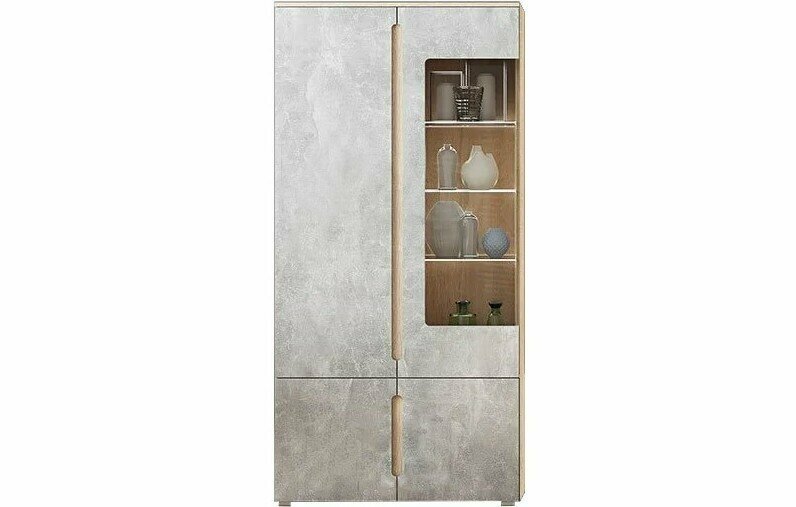 Шкаф-витрина МиФ "Ким", ЛДСП, МДФ, 2 двери, 8 полок, с подсветкой