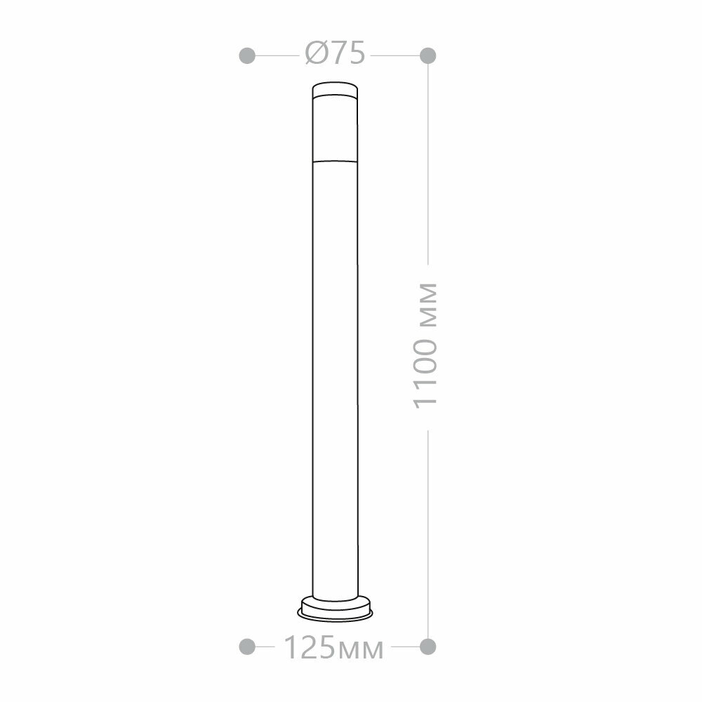 Светильник садово-парковый Feron DH022-1100 Техно столб 18W E27 230V серебро 11808