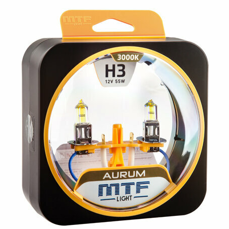 Галогенные автолампы MTF Light серия AURUM H3, 12V, 55W, комплект 2 лампы