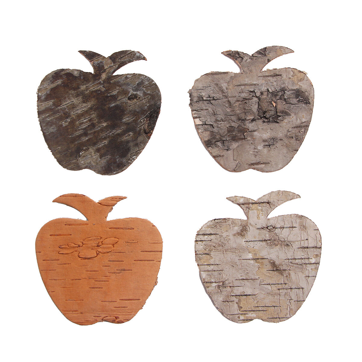 Декоративные элементы из коры дерева 'Яблоко', Айрис, YW028, 7 см, 8 шт (натуральное дерево)