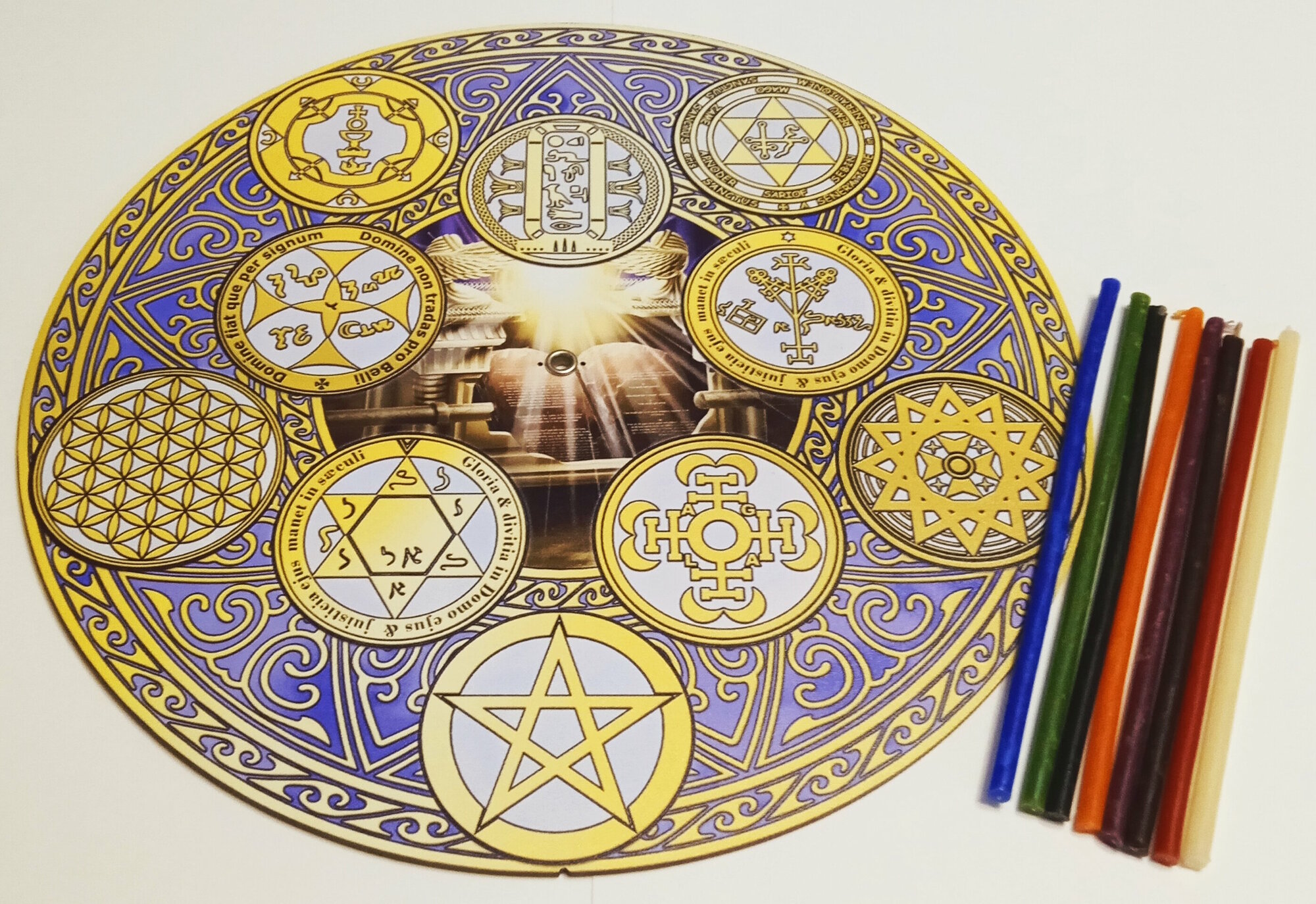 Алтарь "Ковчег Заветной Женщины" магический круглый 27 см со свечами