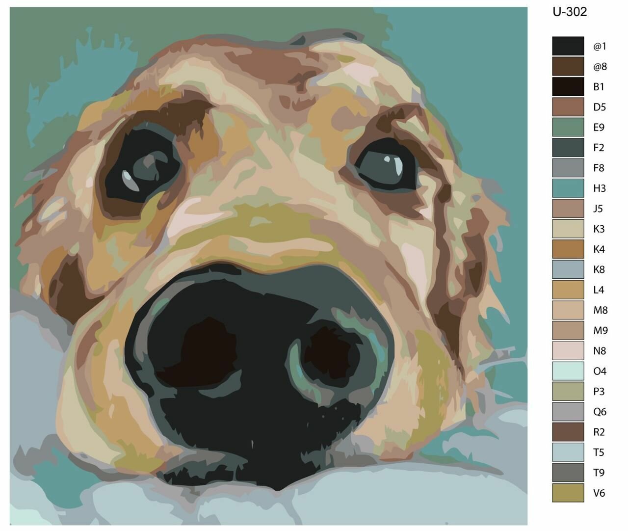 Картина по номерам U-302 "Собака Лабрадор" 40x40 см