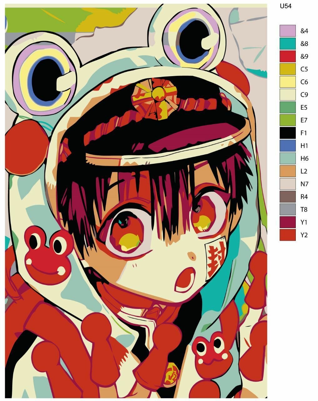 Картина по номерам U54Hanako "Аниме Туалетный мальчик Ханако. Ханако" 70x110 см