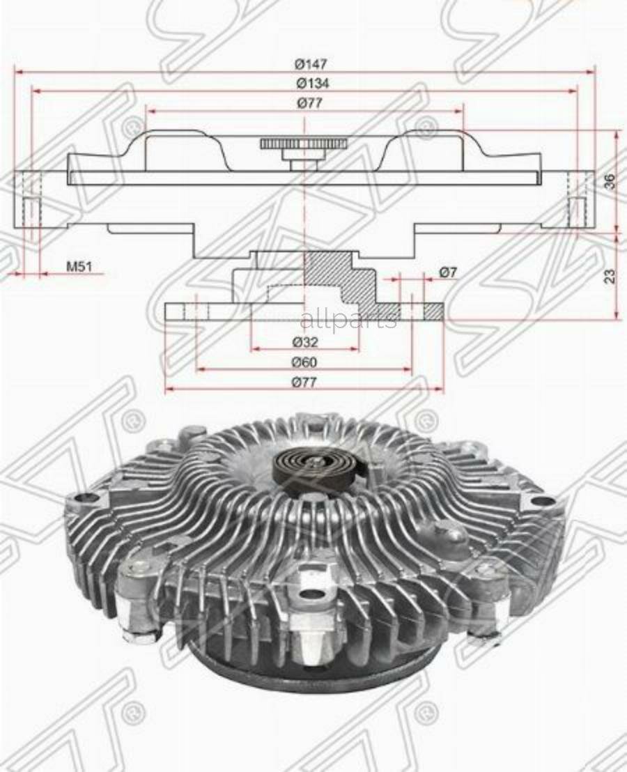 SAT ST-21082-06J01 Вискомуфта NISSAN PATROL / SAFARI Y60 TD42