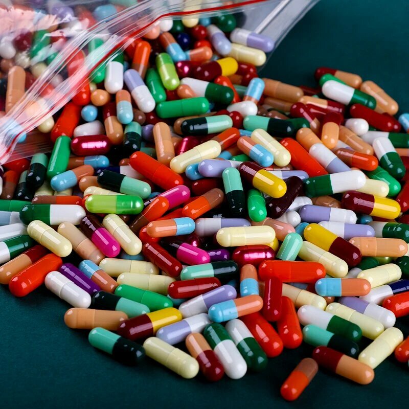 Пустые желатиновые капсулы для таблеток Size 00 0 1 2 3 Size 00, Random Mixed Joined