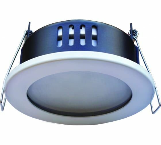 Встраиваемый светильник Ecola GX53 H9 защищенный IP65 без рефлектора, белый 98х55 FW5365ECB