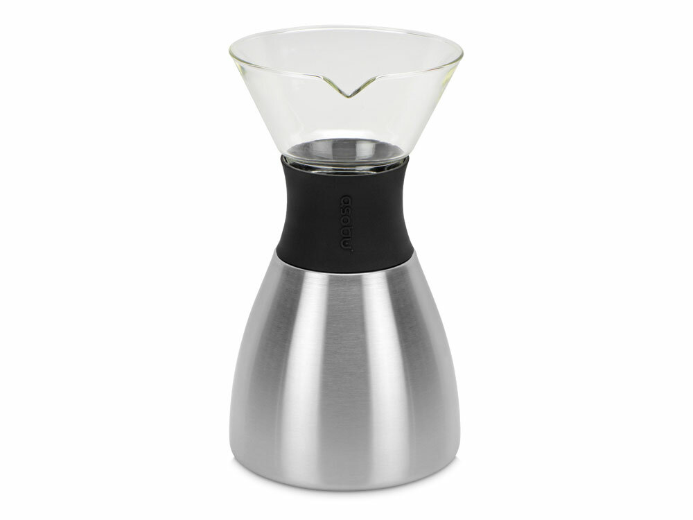 Кофеварка "Asobu Pour Over" 1 л, высота 23,7 см, черная/серебристая