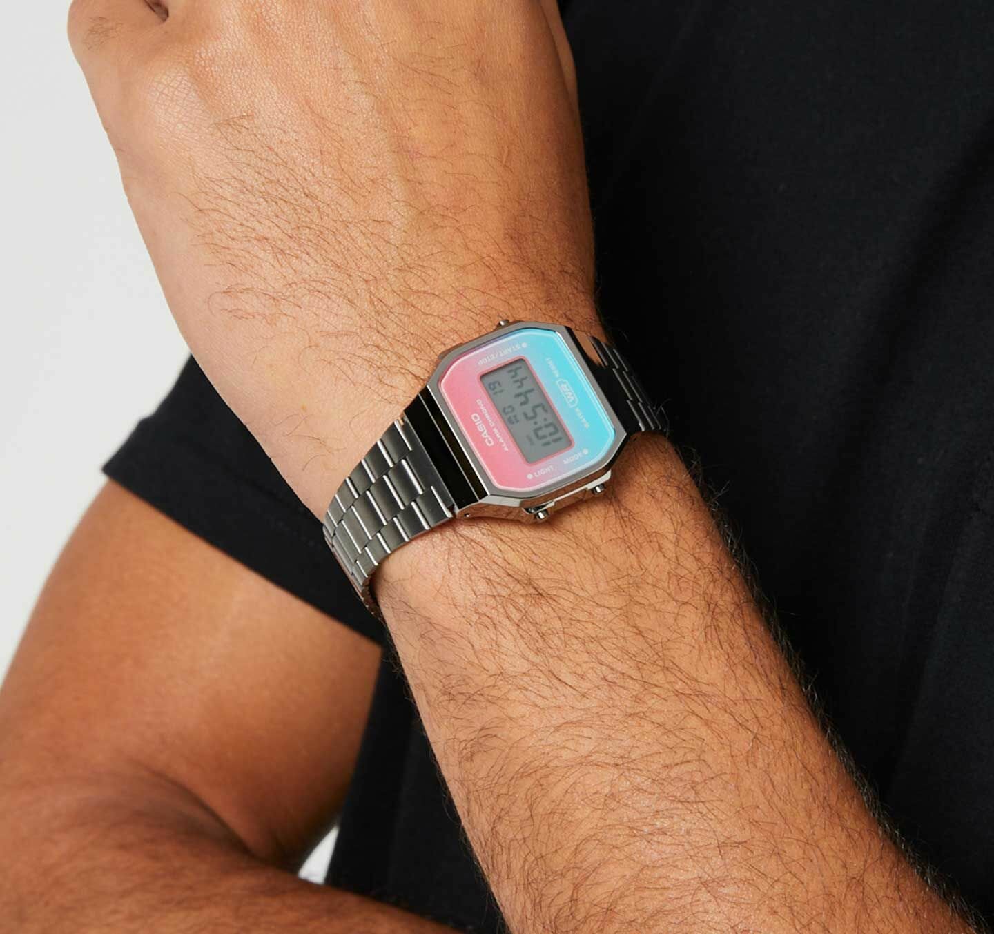 Наручные часы CASIO, серебряный, розовый, серый, бирюзовый — фото 1